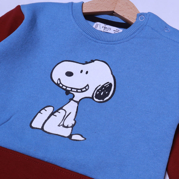 BLUE & MAROON SNOOPY PRINT TERRY FABRIC SWEATSHIRT – Expo City