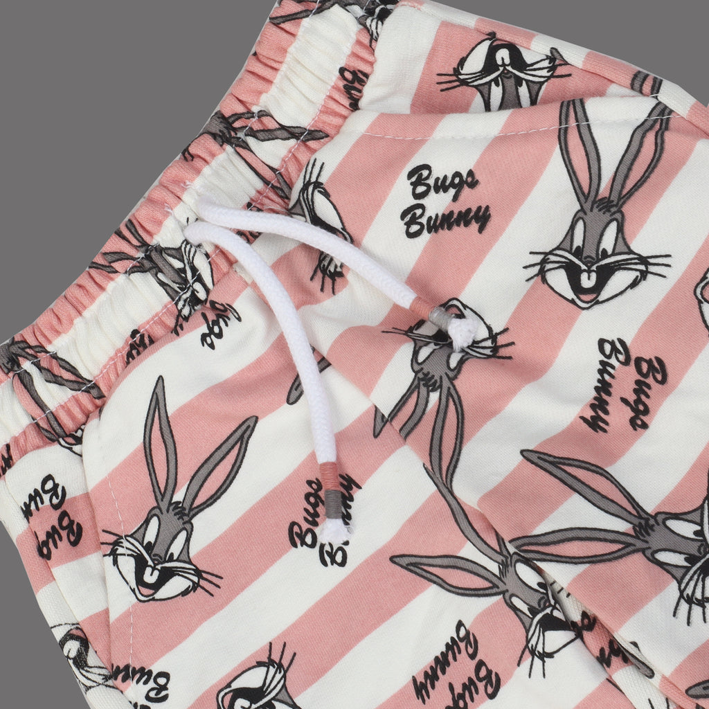 PINK HOODIE BUGS BUNNY PRINTED TERRY FABRIC SUIT FOR WINTERS – Expo City